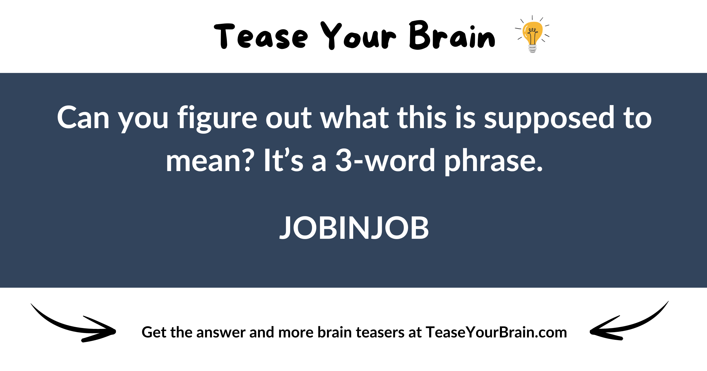 JobInJob Rebus Puzzle - Tease Your Brain