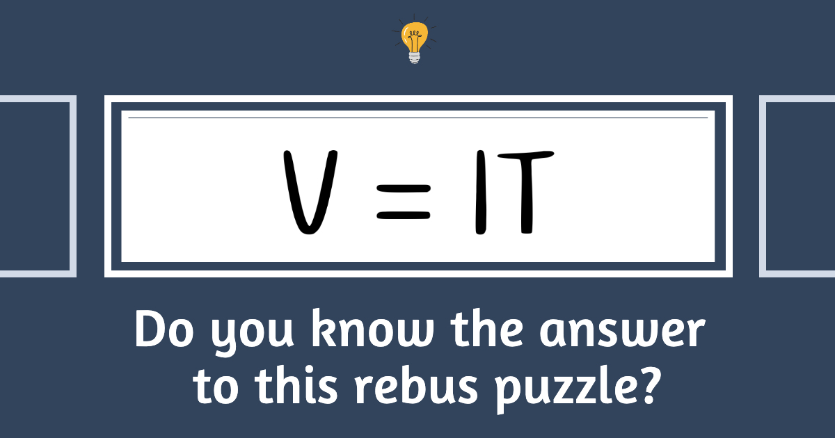 V = IT Rebus Puzzle - Tease Your Brain