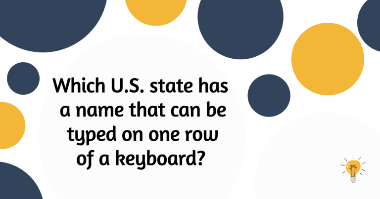 Which U.S. State Can be Typed on One Row of a Keyboard - Tease Your Brain
